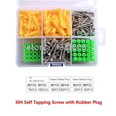 1SET 304 Stainless Steel Self-tapping Screw Combination Kit