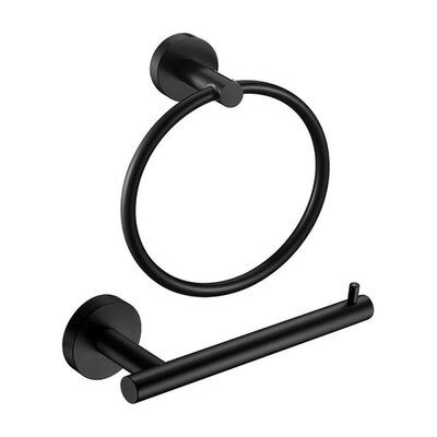 Matte Black Toilet Paper Holder And Hand Towel Holder  2 Pie