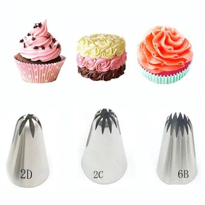 3PCS/lot Piping Icing Nozzle for Cream Pastry Stainless Stee