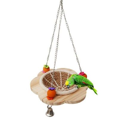 Handmade Wood Bird Nest Birdhouse for Parrot Hamster Small