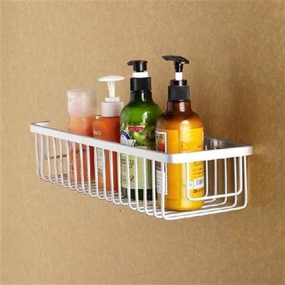 1PC Bathroom Shelves Chrome Silver Wall Rack Towel Hooks