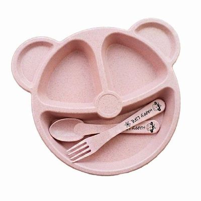 4Color Creative Bamboo Fiber Dinner Plate Divided Dining