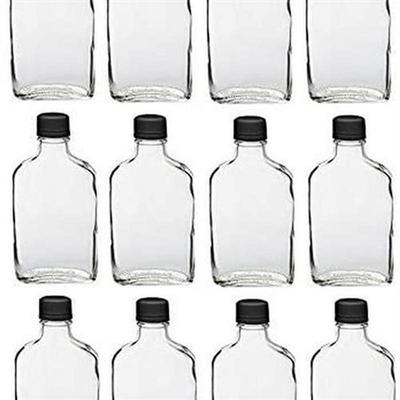 6 Pcs Glass Flask Bottles with Tamper Evident Cap 100-350 Ml