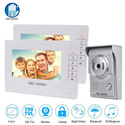 Video Doorbell Door Phone 7'' Color Screen with Wate