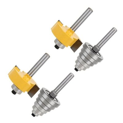 2pcs 1/4 Inch Shank Rabbeting Router Bit with 12 Bearings Se
