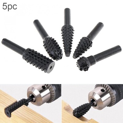 5pcs Carpentry Metal Wolf Tooth Stick Rasp Burr Rotating Fi