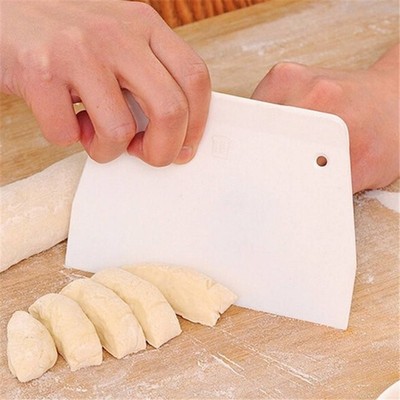 2pcs Ladder Shaped Dough Oil Scrapers Blades PP White Cutter