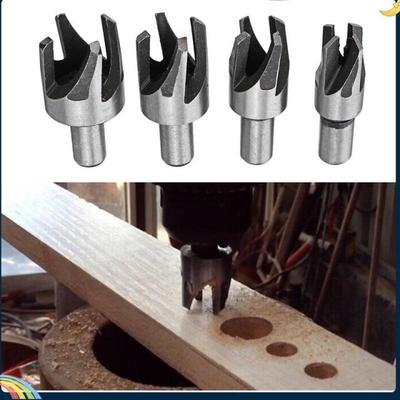 4 Pcs/set Wood Plug Hole Cutter Drill Bit Set 1/4, 3/8, 1/2,