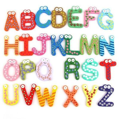 Cartoon Fridge Wooden Magnet Baby Child Toy Puzzle English