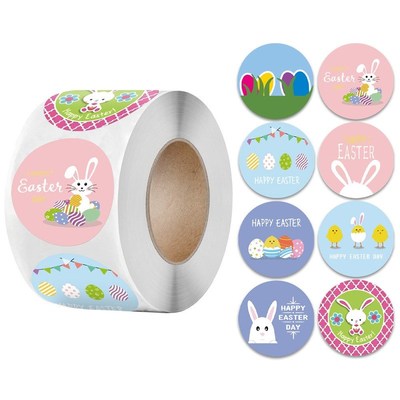 50-500Pcs Happy Easter Stickers Cute Rabbit Self Adhesive Se