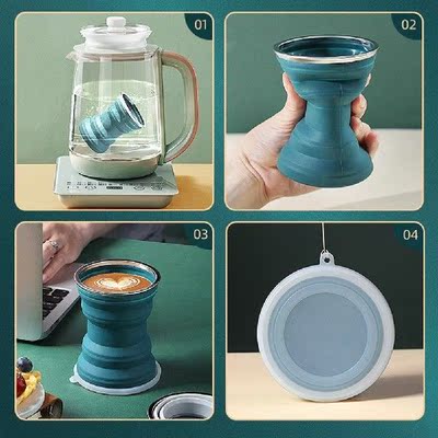 320ml Foldable Mug Portable Collapsible Expandable Drinking