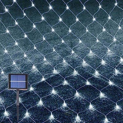 Solar Net Mesh String Lights Outdoor Waterproof Fairy Light