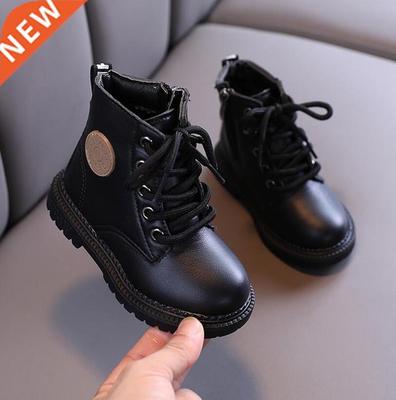 Kids Martin Boots Boys Shoes Autumn Winter Leather Children