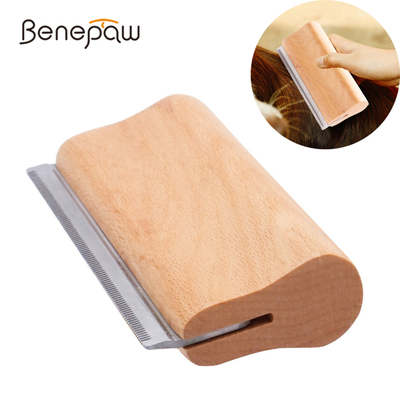 Benepaw Quality Wooden Dog Comb Professional Ergonomic Safe