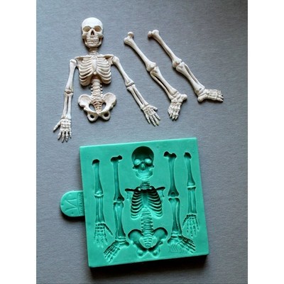 Skeleton Halloween Skeleton Body Fondant Mold Silicone Cake