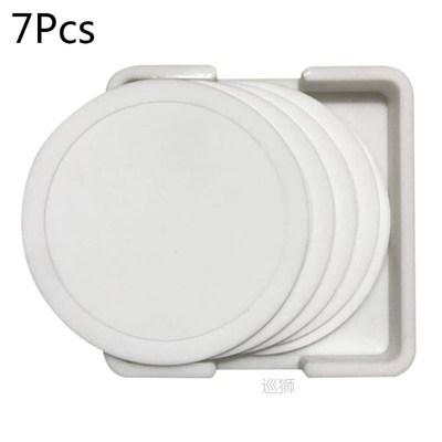 7Pcs Non-slip Silicone Drinking Coaster Set Holder Cup Coast