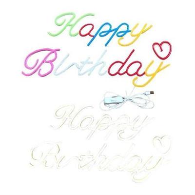 Happy Birthday Neon Signs Wall Decor Banner Lamp for Any