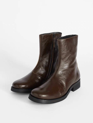 ASCA 真皮中筒靴切尔西简约高级短筒德比cleanfit靴子男女同款