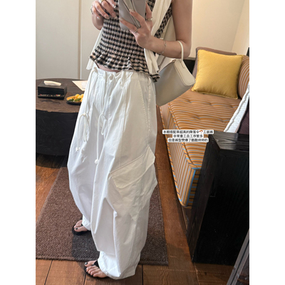 超酷降落伞兵工装裤重工宽松长裤