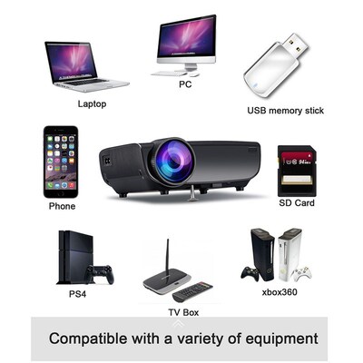 1080P Full HD WiFi 3D Wireless Mini Projector 2200 Lus Video