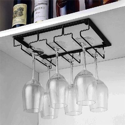 Wine Glass Holder Stainless Steel Hanging Bar Hanger Shelf