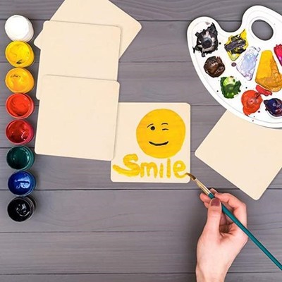 72Pcs Unfinished Square Wood Slices Blank 3 x 3 Inch 适用于