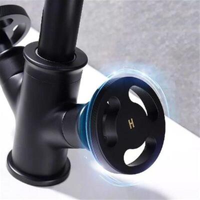 Basin Faucets Black Brass Bathroom Faucets  Industrial