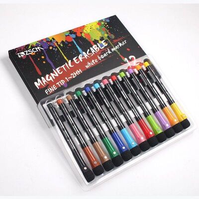 12x  Dry Erase White Board Mirror Glass Markers Erasable