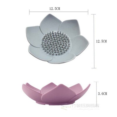 Soap Dish Draining Soap Box Plate Lotus Shape Silicone Box H