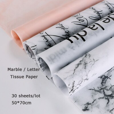 Marble / Letter Flower Wrapping Tissue Paper Material 30 she