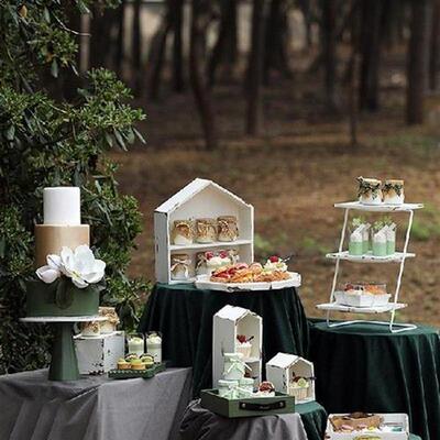 Vintage White Cake Stands Sets for Wedding Birthday Party
