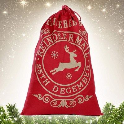 2PCS Christmas Santa Sack Large Xmas Jute Bag Christmas Gift