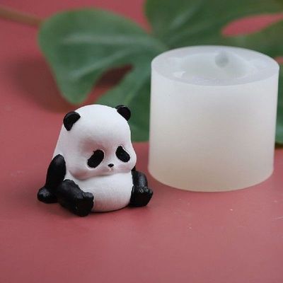 3D Crouching Panda Candle Molds Silicone DIY Cute Panda