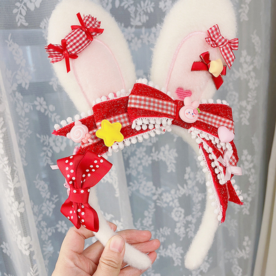妮拉兔原创Lolita兔耳朵头饰