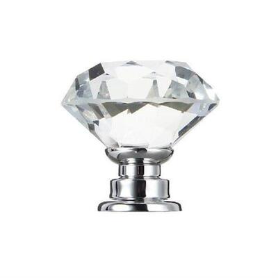 10Pcs 30mm Diamond Plated Shape Crystal Glass Knob Cupboard