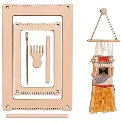 Mini Loom With Knitting Needles Wooden DIY Loom For Kids,