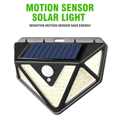 166 LED Solar Lighting Wall Lamp Outdoor 3 Modes Sunlight