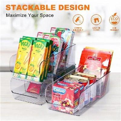 Divided Refrigerator Storage Box Transparent Stackable