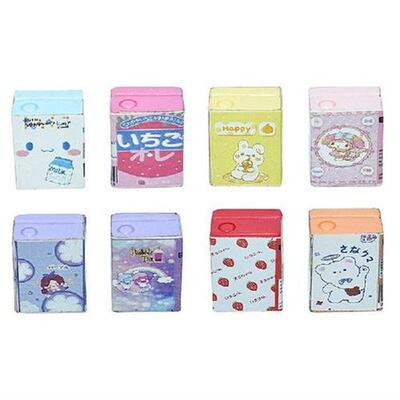 10pcs Dollhouse Miniture Milk Box Drink Bottle Kitchen