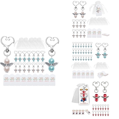 20Pcs Guardian Angel Keychain Wedding Baptism Mini Keepsake
