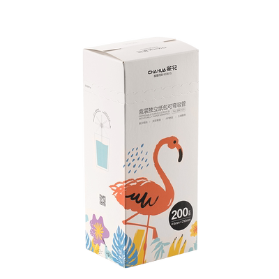 茶花吸管一次性单独包装可弯