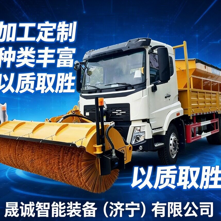 车载式扫雪机 环卫皮卡工程车加装清雪机 滚刷式路面除雪设备