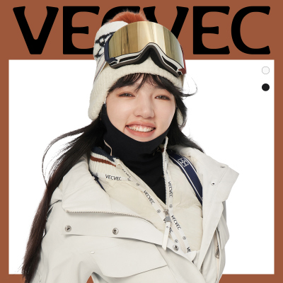 VECVEC耳挂滑雪面罩女双板单板装备户外防风保暖透气防滑冬季黑白