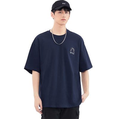 HomePanda黑色印花短袖t恤男