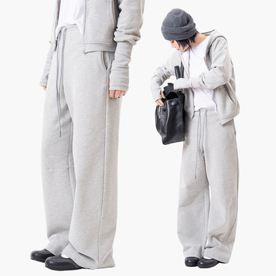 Link Exchange柔雾薄绒款香蕉卫裤_unisex松紧腰弯刀休闲裤