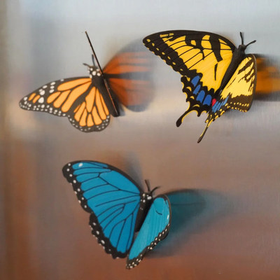 跨境新款 Butterfly Fridge Magnets 蝴蝶冰箱磁贴个性创意磁铁贴