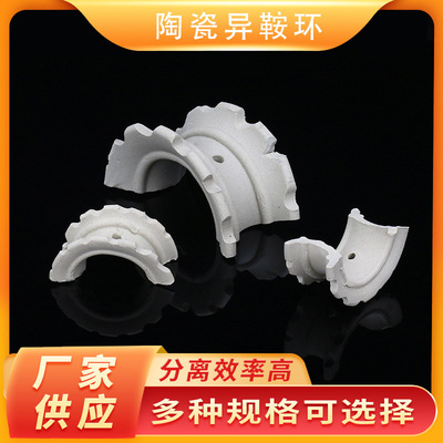 厂家供应异鞍环耐高温陶瓷异鞍环填料陶瓷散堆化工填料异鞍环