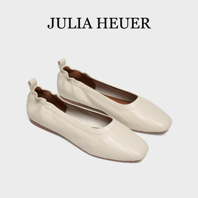Julia Heuer朱莉亚赫尔 女士平底芭蕾鞋休闲奶奶鞋圆头单鞋