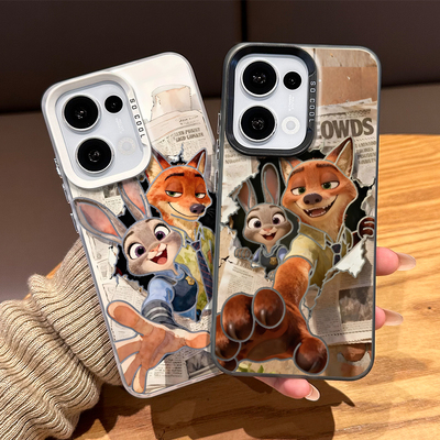 报纸尼克朱迪手机壳适用OPPO系列