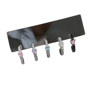 横瞳piercing316L钛钢直杆耳扣铜